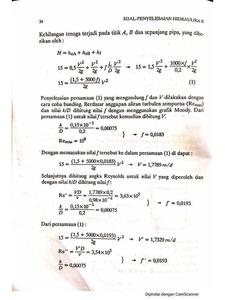 KJ Aliran Melalui Pipa - MEKFLU II-21-35 | PDF
