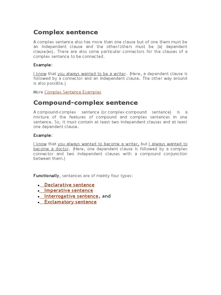 Understanding Complex Sentences | PDF | Language Arts & Discipline ...