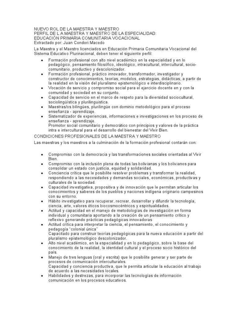 Perfil Docente | PDF | Maestros | Pedagogía