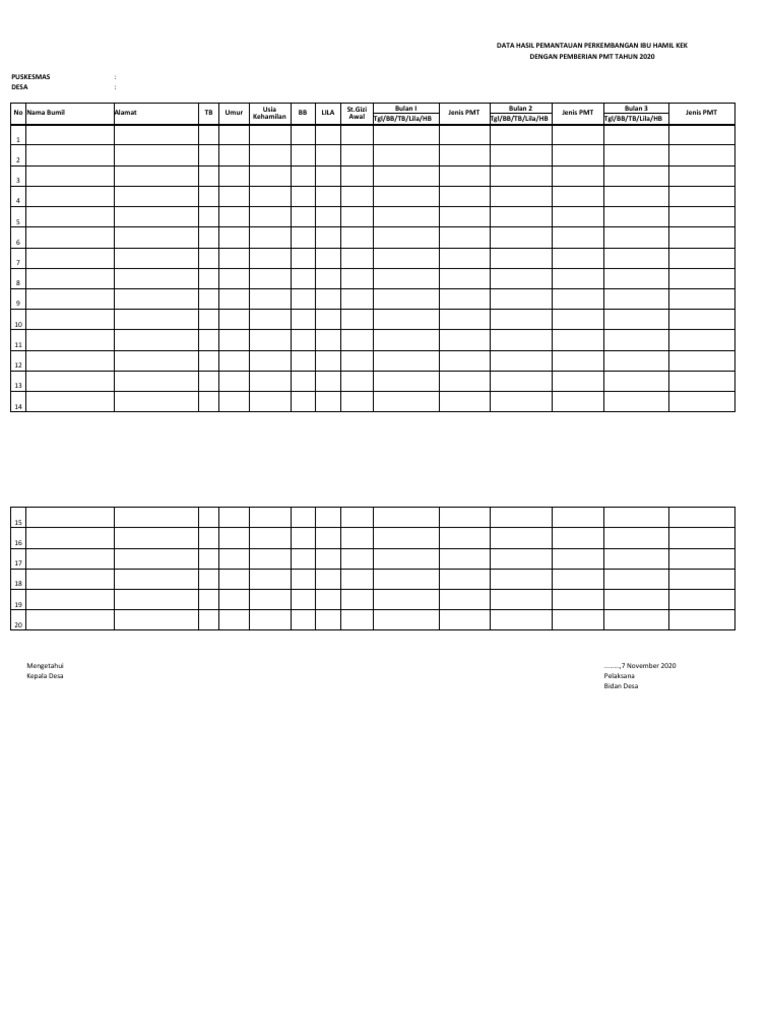 form pemantauan balita | PDF