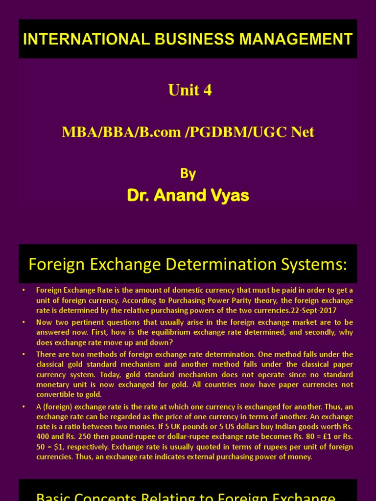 Unit 4 INTERNATIONAL BUSINESS MANAGEMENT | PDF | Exchange Rate ...