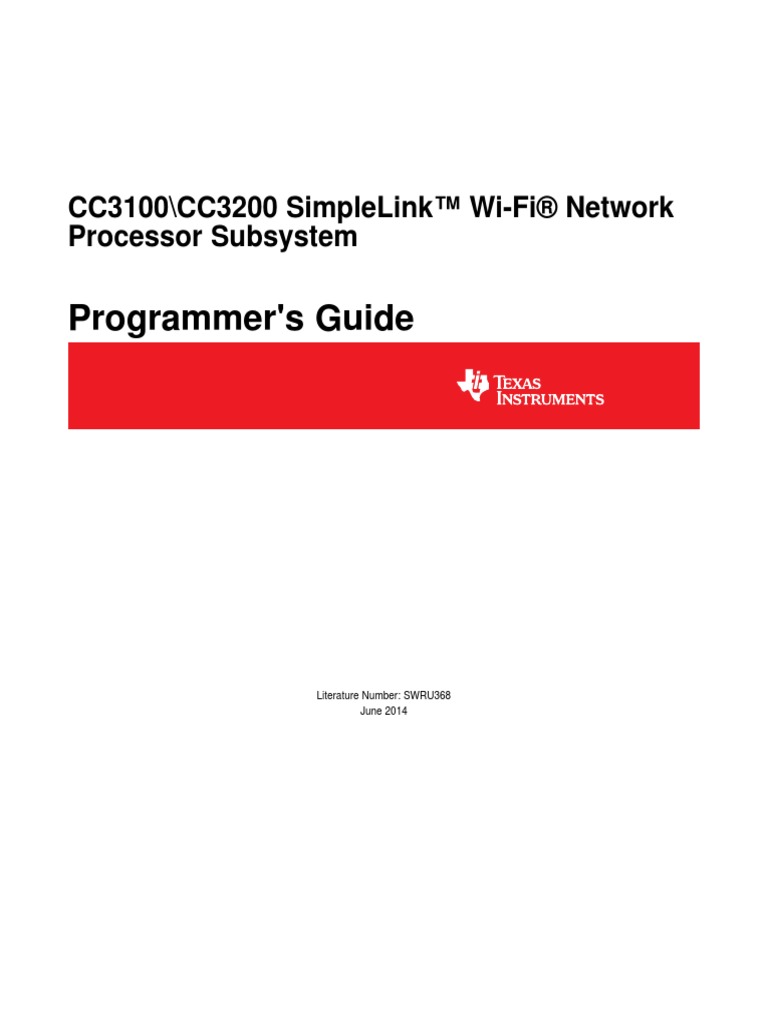 CC3100 Programmer's Guide | Download Free PDF | Hypertext Transfer Protocol | World Wide Web