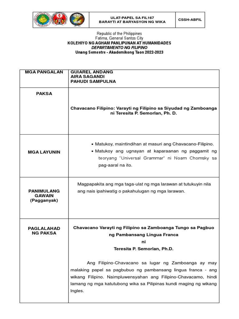 Chavacano Filipino Pdf