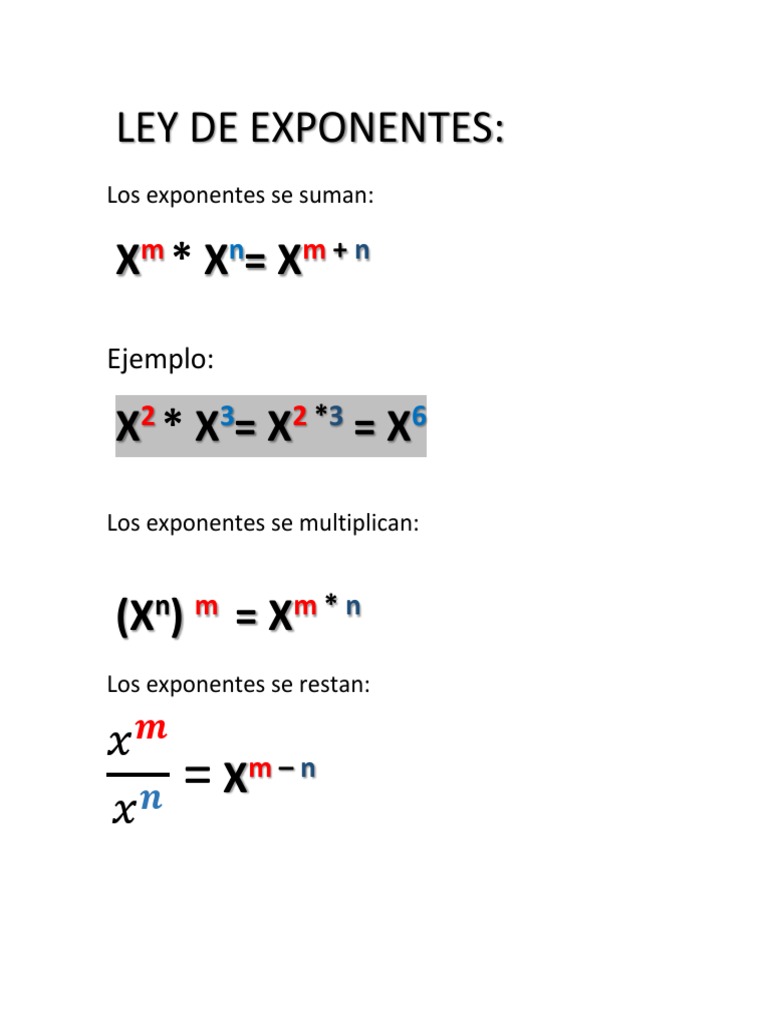 Ley Exponentes | PDF