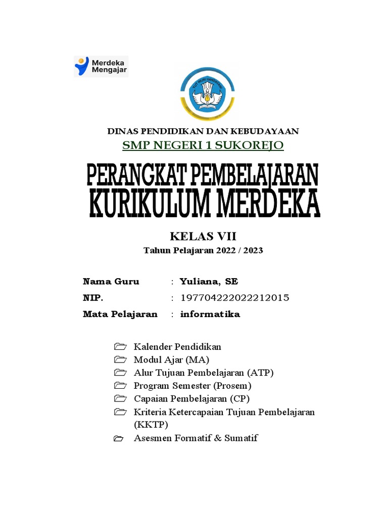 Rencana Pembelajaran Informatika Kelas VII | PDF | Komputer
