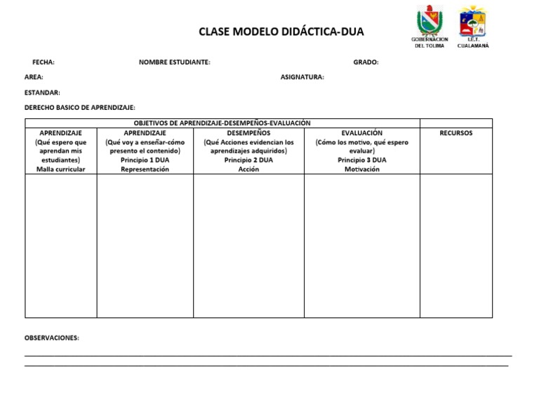 Formato DUA | PDF | Crecimiento personal y profesional