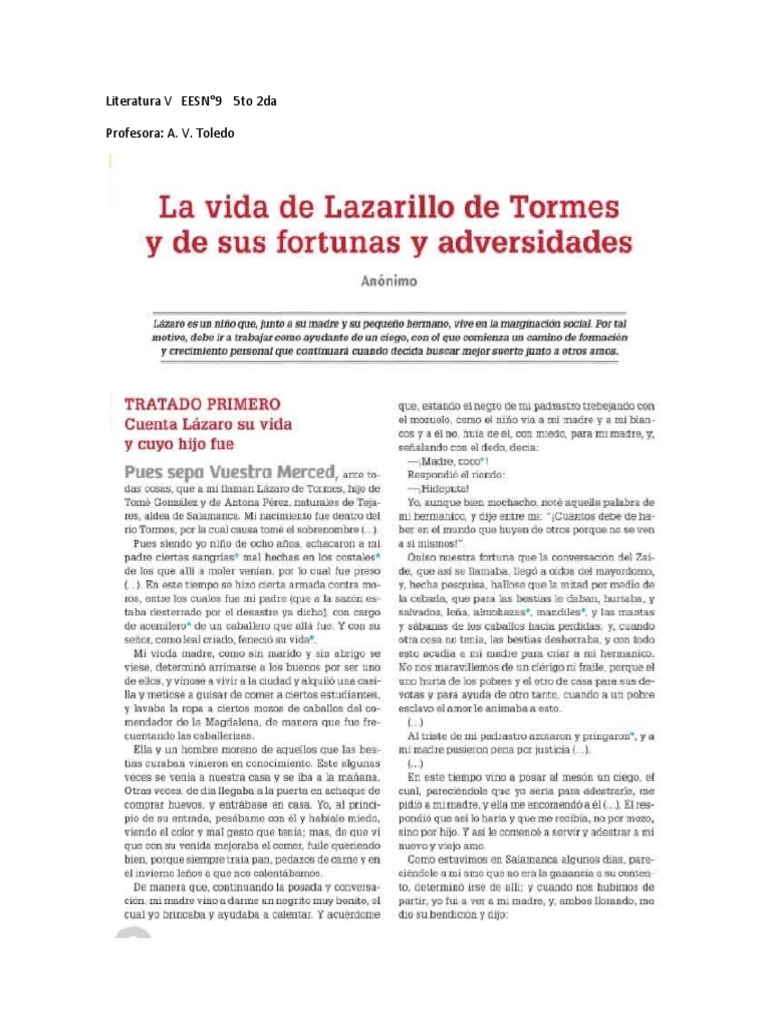 El Lazarillo de Tormes | PDF