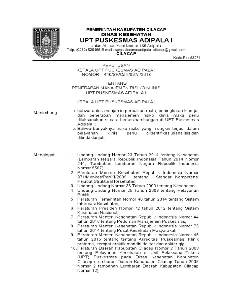 9 1 1 8 Ask Penerapan Manajemen Resiko Klinis Pdf Kesehatan