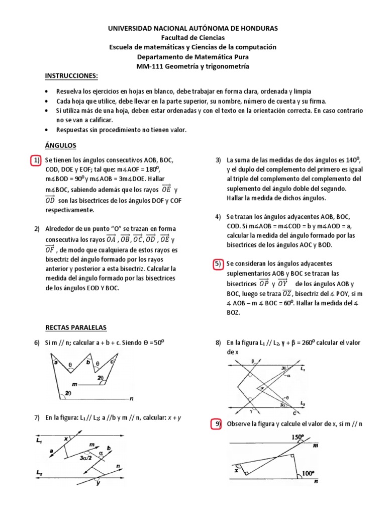 Guía de Estudio | PDF | Triángulo | Geometría del plano euclidiano