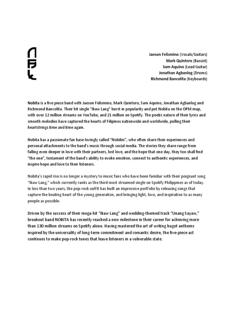 Nobita Band Profile 2023 | PDF