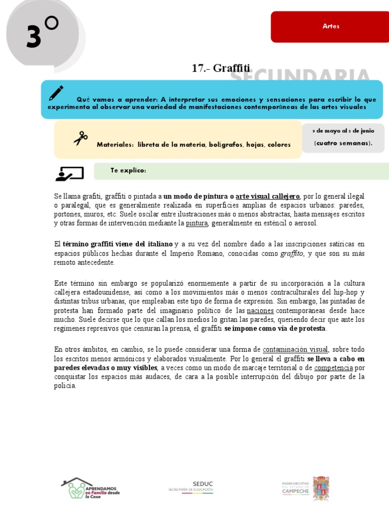 Ficha 17 Artes Visuales Iii Del 9 de Mayo Al 3 de Junio | PDF | Pintada ...