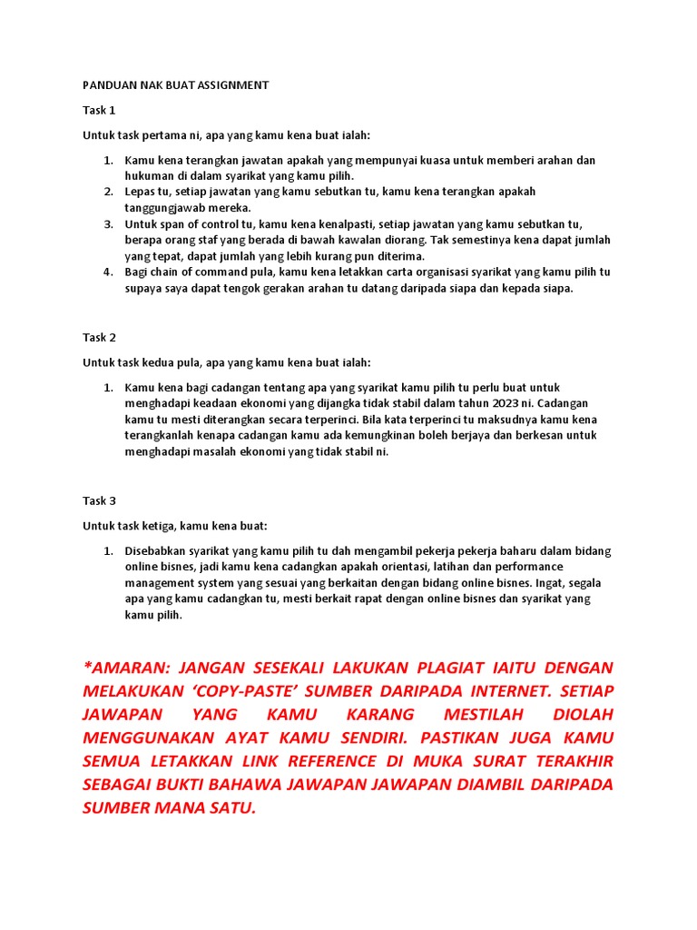 Panduan Nak Buat Assignment | PDF