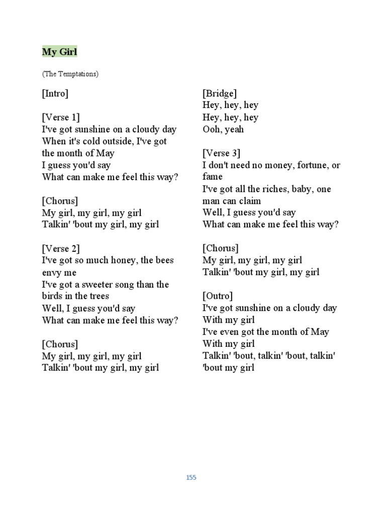 My Girl: The Temptations' Signature Hit | PDF | Recorded Music ...