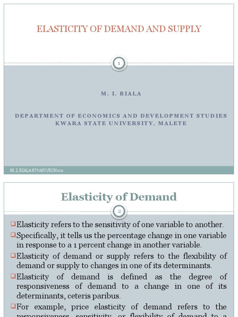 ELASTICITY OF DD & SS To Be Updated From MS Word | PDF | Demand | Price Elasticity Of Demand