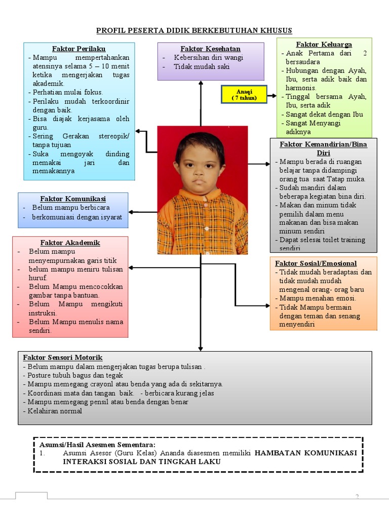 Instrumen Identifikasi DAN ASESMEN SLB ANAK DWONSYNDROME TUNAGRAHITA | PDF