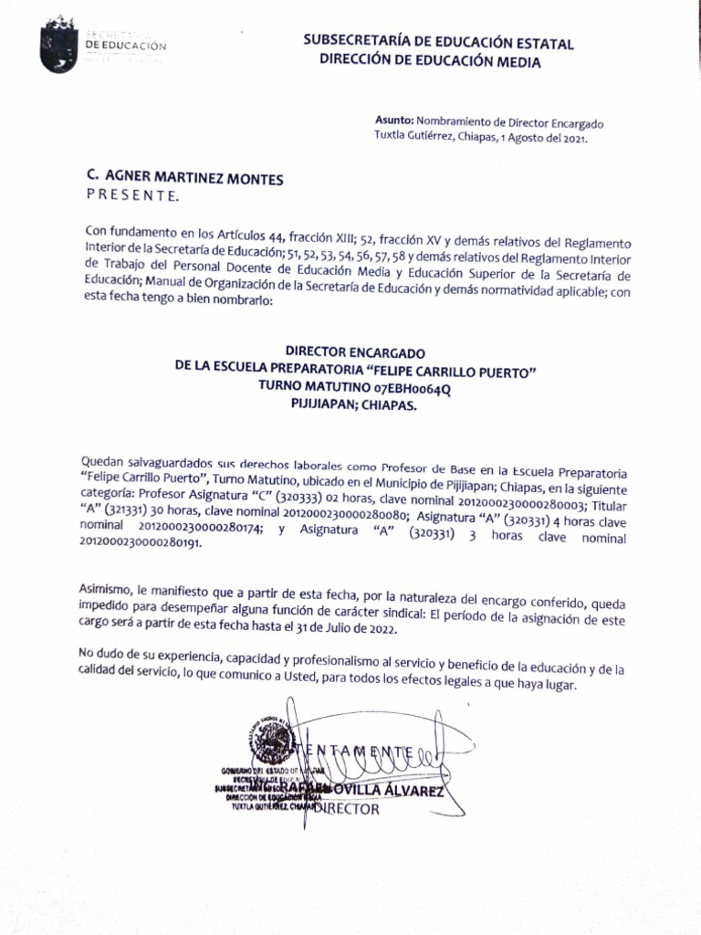 Nombramiento Del Director | PDF