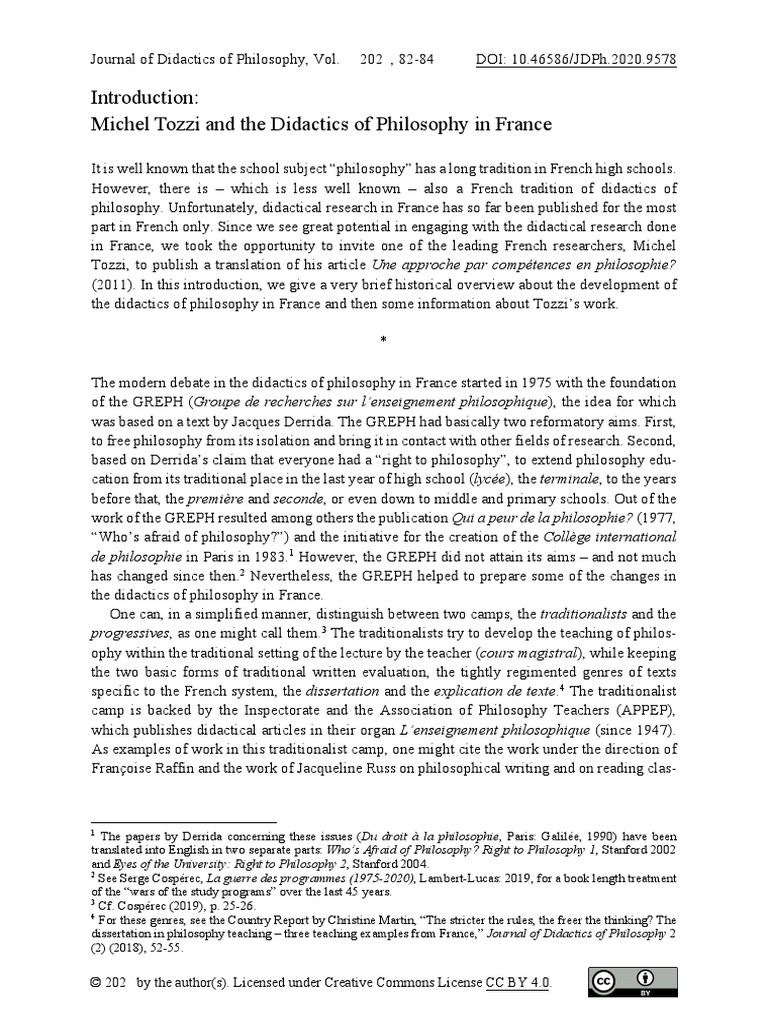 JDPH 2020 Introduction+Michel+Tozzi Ed | PDF