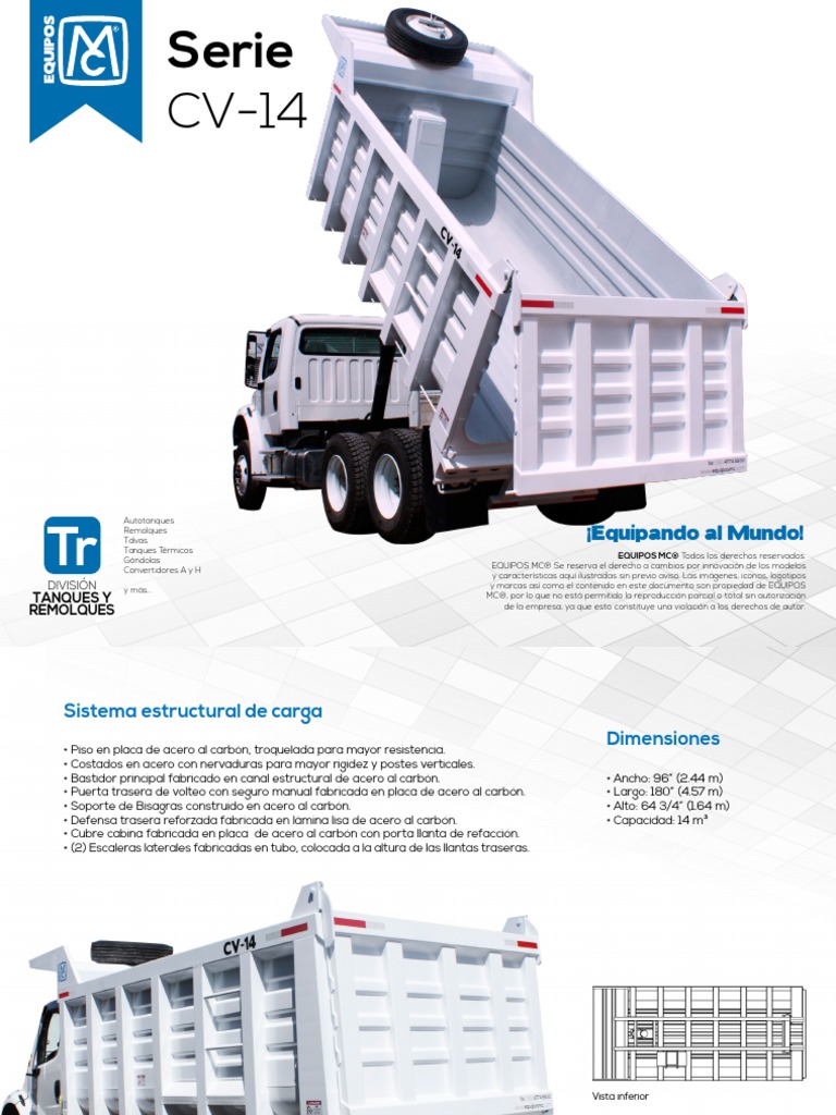 Ficha Tec Comercial Volteo 14 | PDF | Acero | Transmisión automática