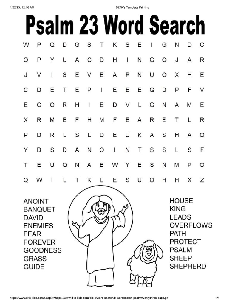 Psalm 23 Word Search | PDF