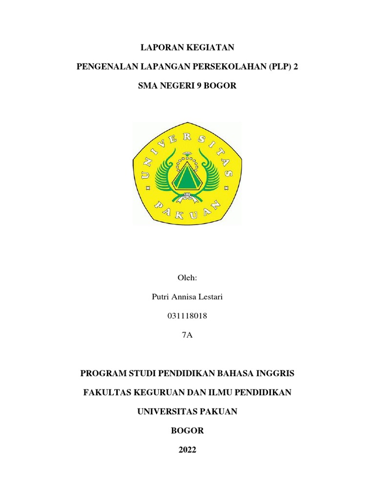 Laporan PLP 2 - Putri Annisa L (Fix) | PDF