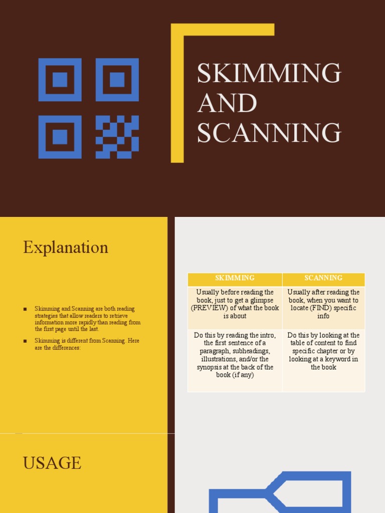 Skimming and Scanning | PDF | Speed Reading | Cognitive Psychology