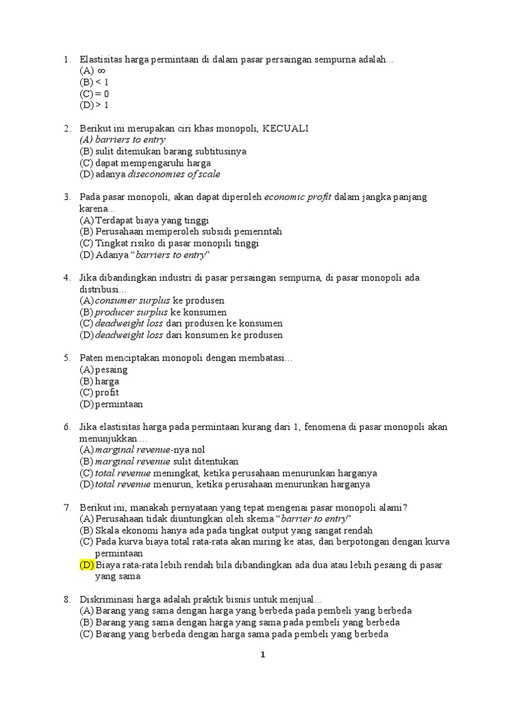 Soal Mikro Biaya | PDF