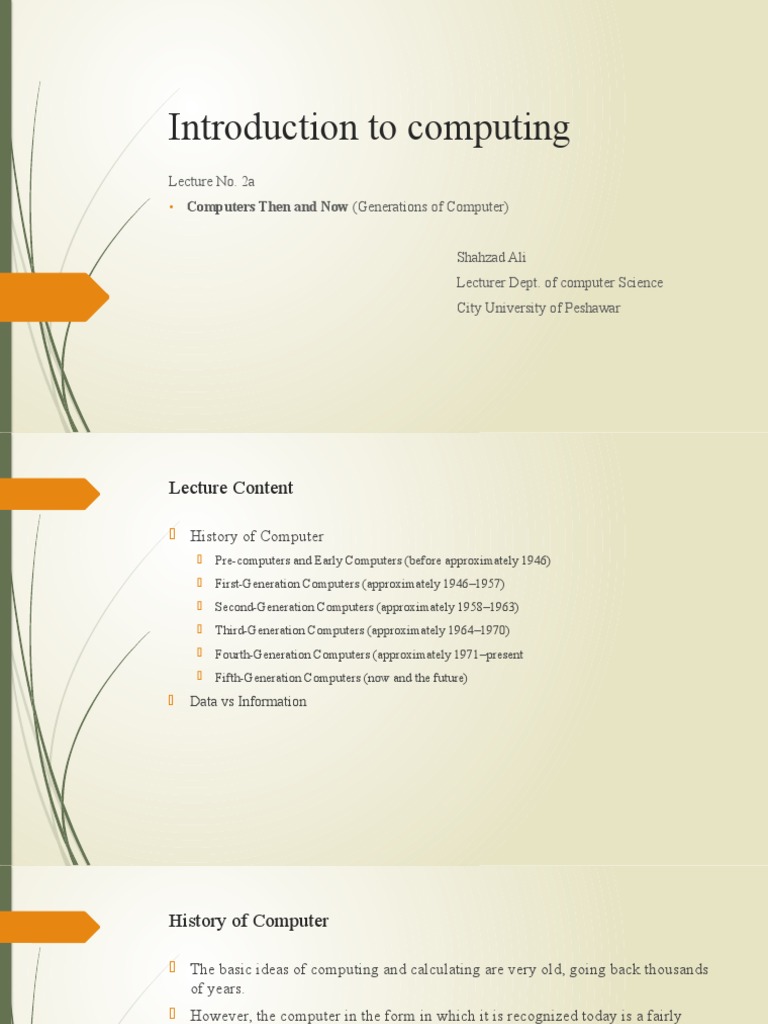 Lecture-2a-History of Computer | PDF | Integrated Circuit | Microprocessor