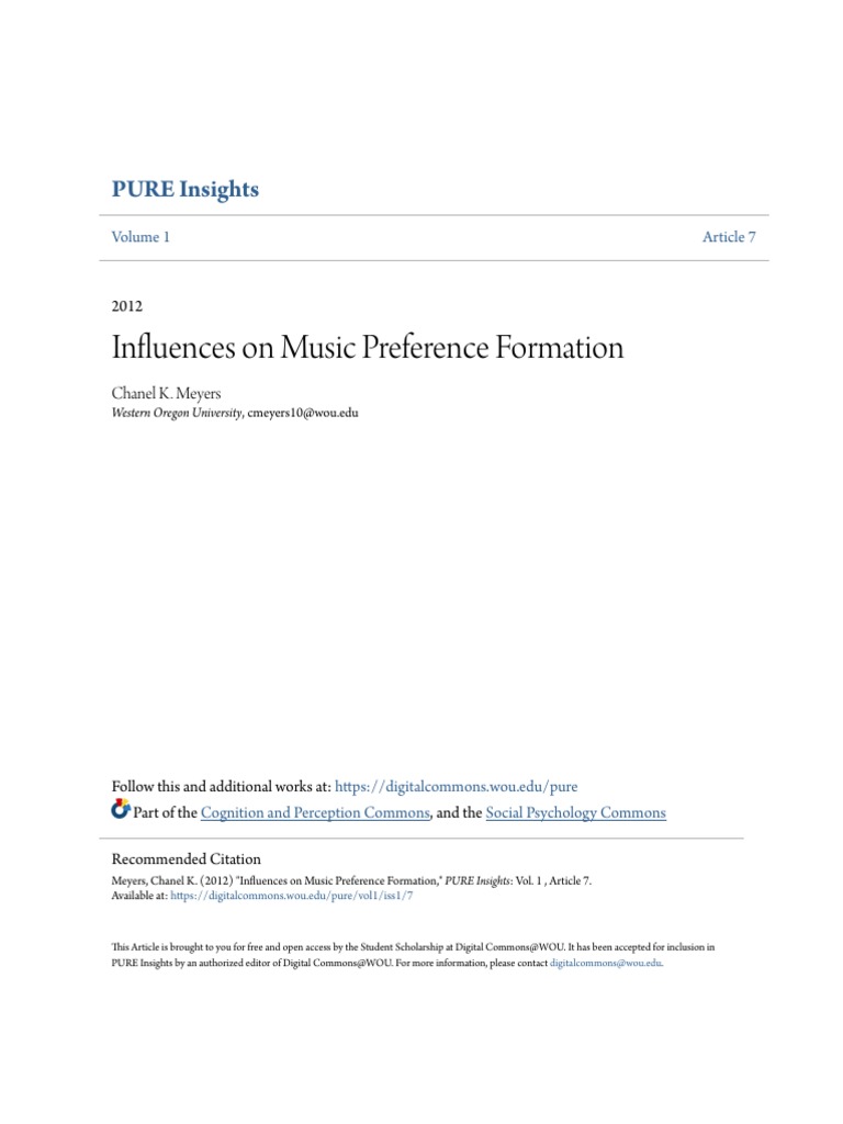 Influences On Music Preference Formation | PDF | Cognitive Science ...