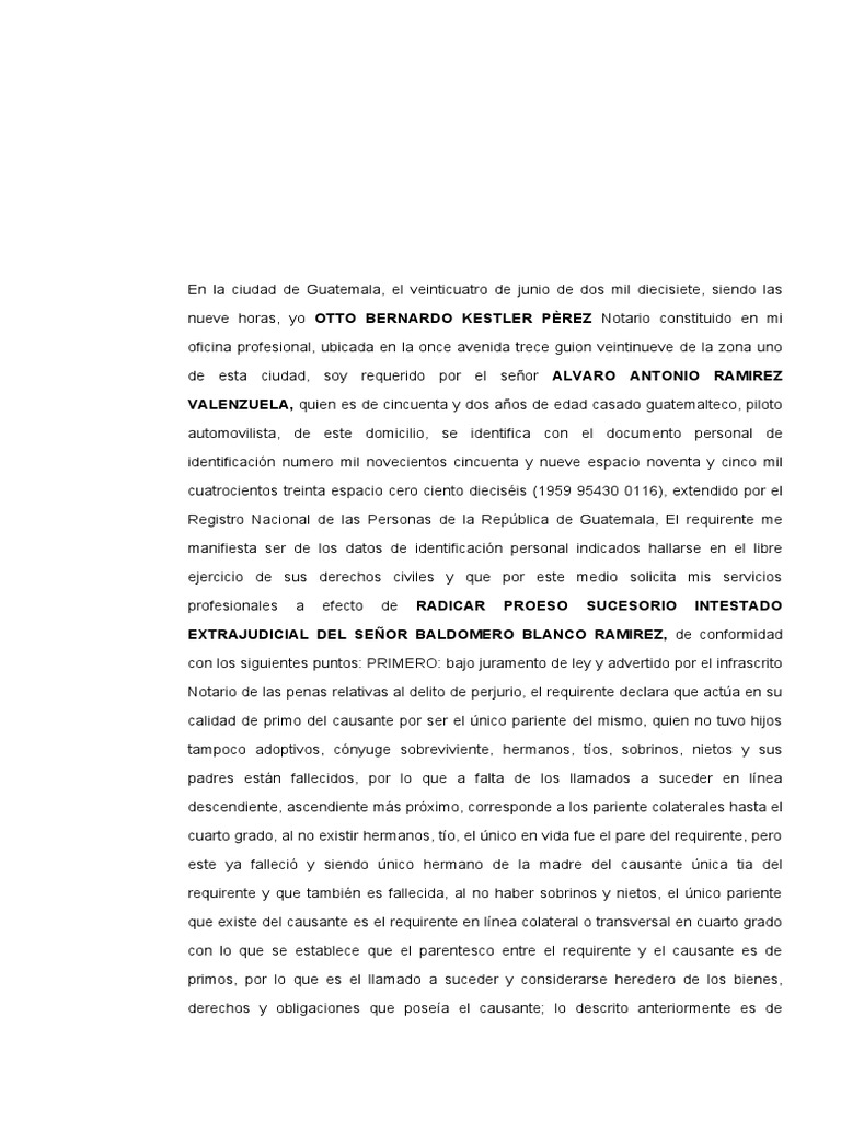 Proceso Sucesorio Intestado Tabulado 2019 | PDF | Herencia | Guatemala