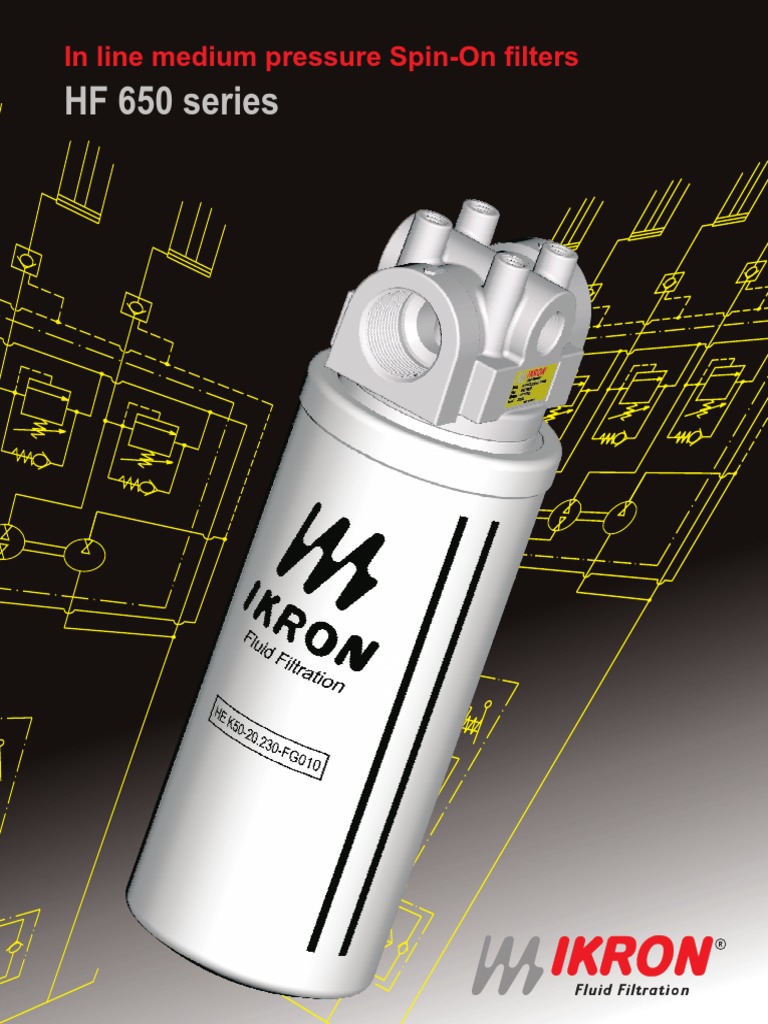 HF 650 Series: in Line Medium Pressure Spin-On Filters | PDF | Viscosity | Filtration