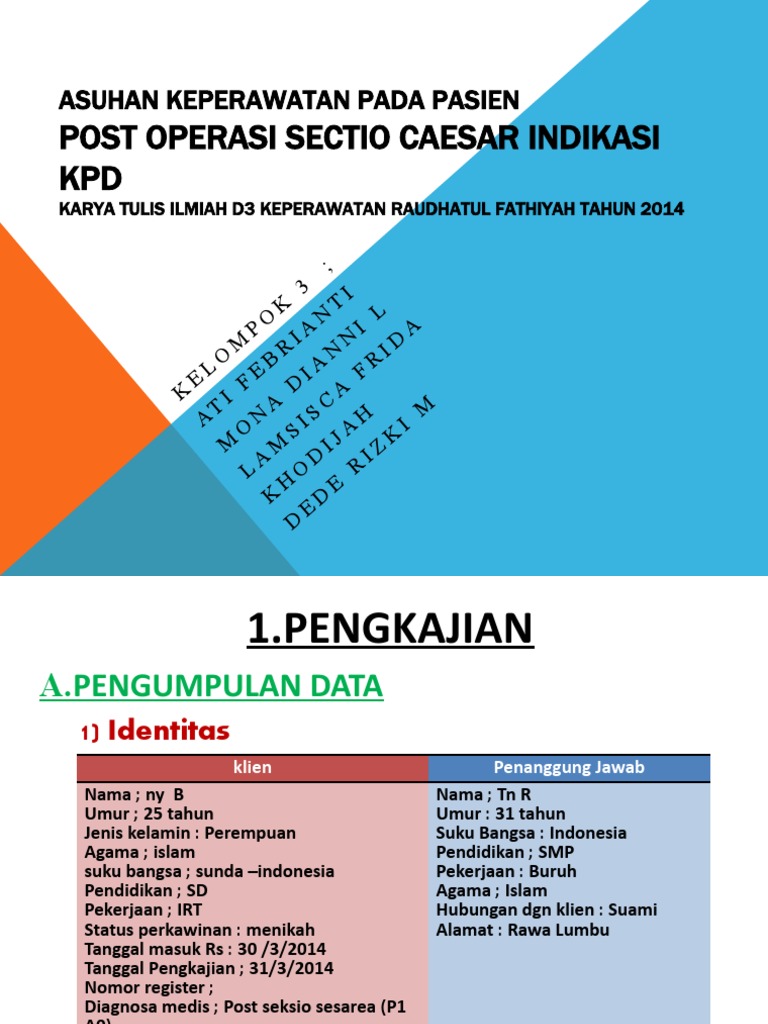 Asuhan Keperawatan Pada Pasien Post Operasi Sectio Caesar | PDF