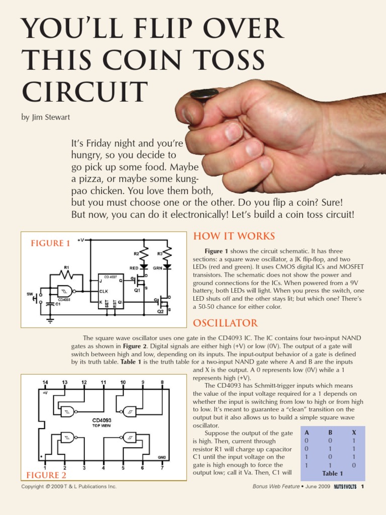 Coin Toss Circuit | PDF | Logic Gate | Electronic Circuits