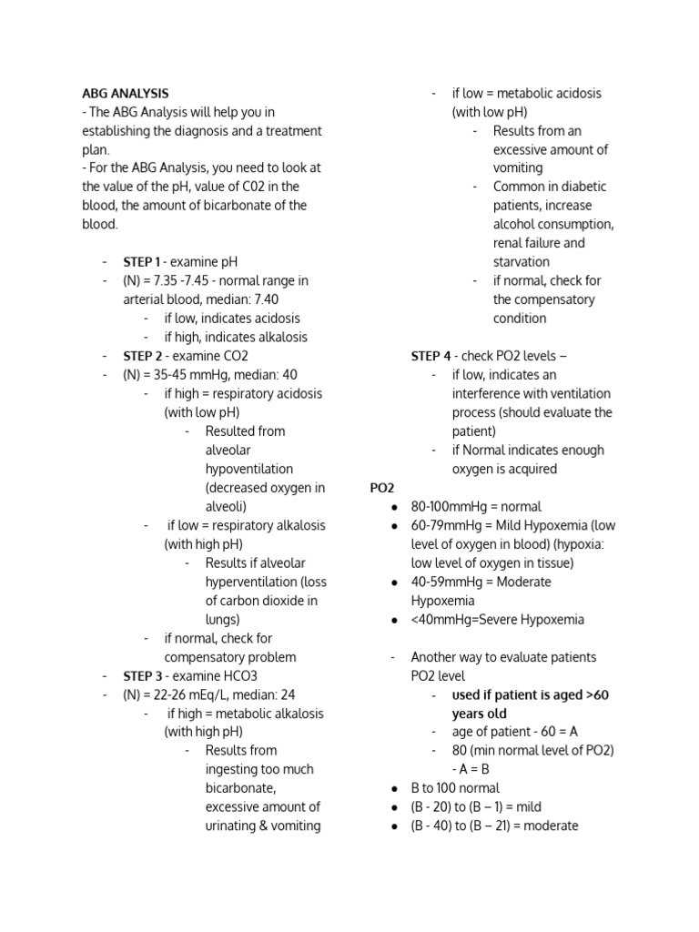 Abg Analysis Trans | PDF | Clinical Medicine | Medical Specialties