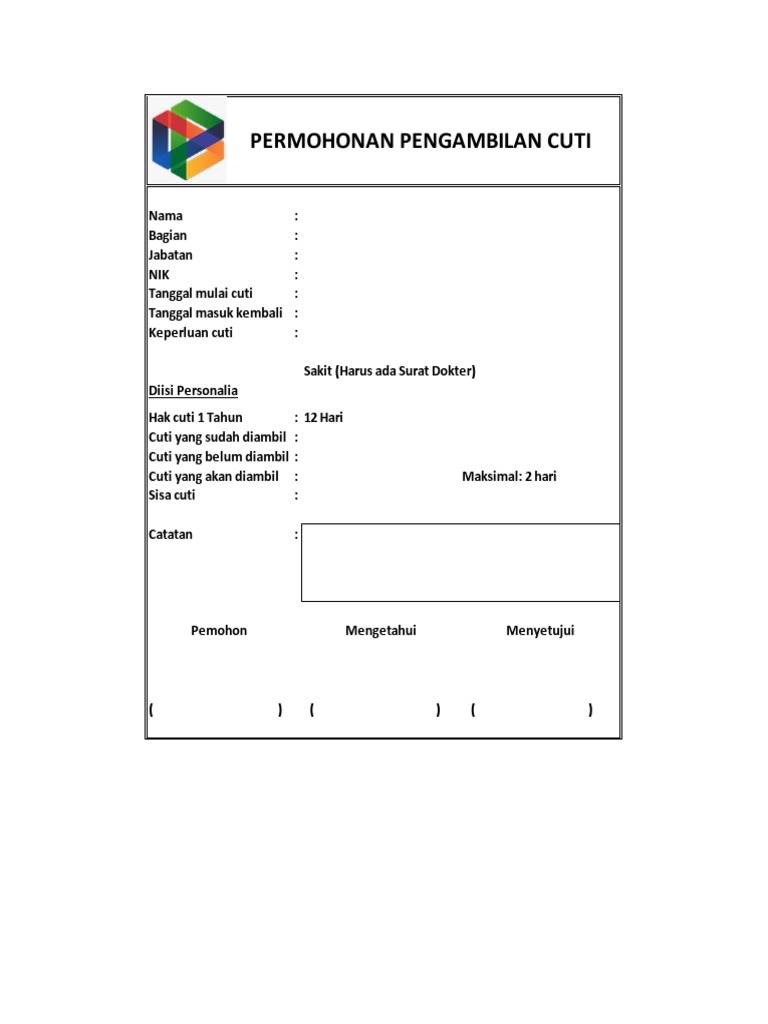 Formulir Cuti, Izin, Sakit | PDF