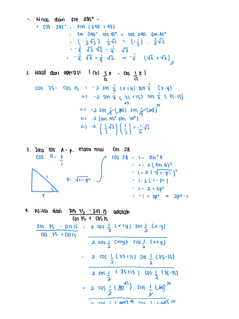 ..Nilai Dari Sin 285° | PDF