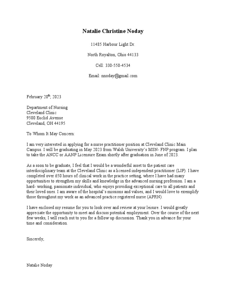 Updated Cover Letter | PDF