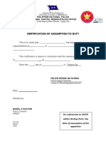 Assumption To Duty Sample | PDF