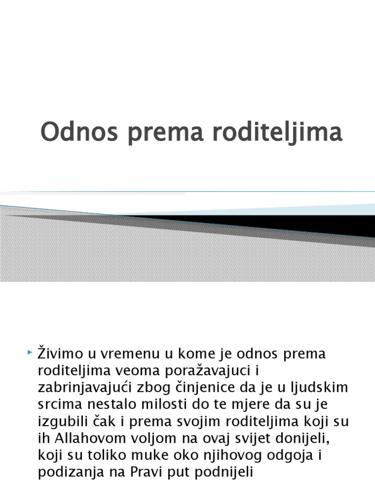 Odnos Prema Roditeljima | PDF