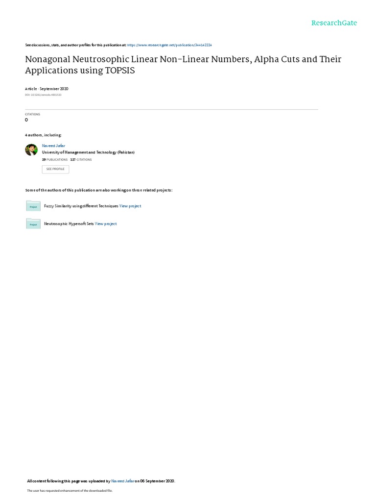 Nongonal Neutrosophic Numbers | PDF | Applied Mathematics | Logic