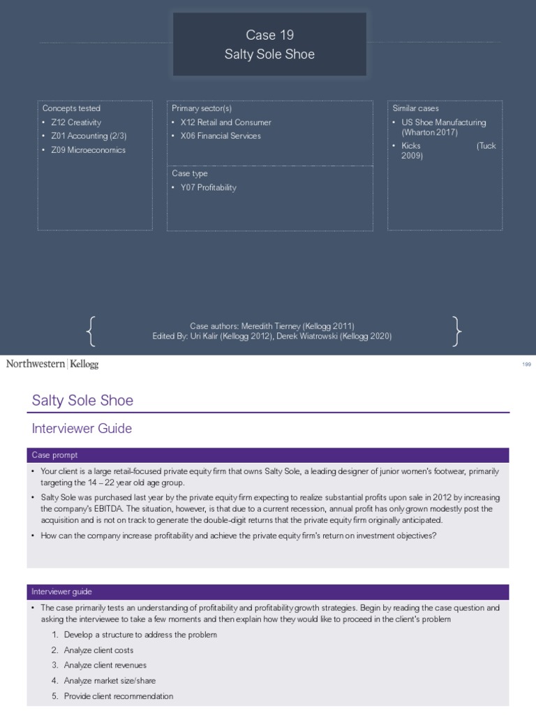 Salty Sole - Case Study - Financial | PDF | Pricing | Private Equity