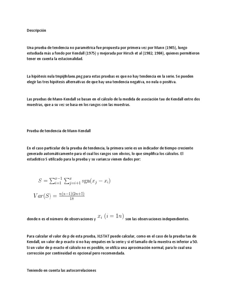 Man Kendal | PDF | Estadísticas | Estadísticas descriptivas
