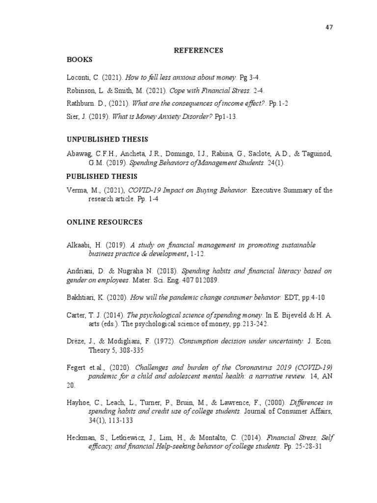 Reference For Chrometophobia | PDF | Behavior | Psychology