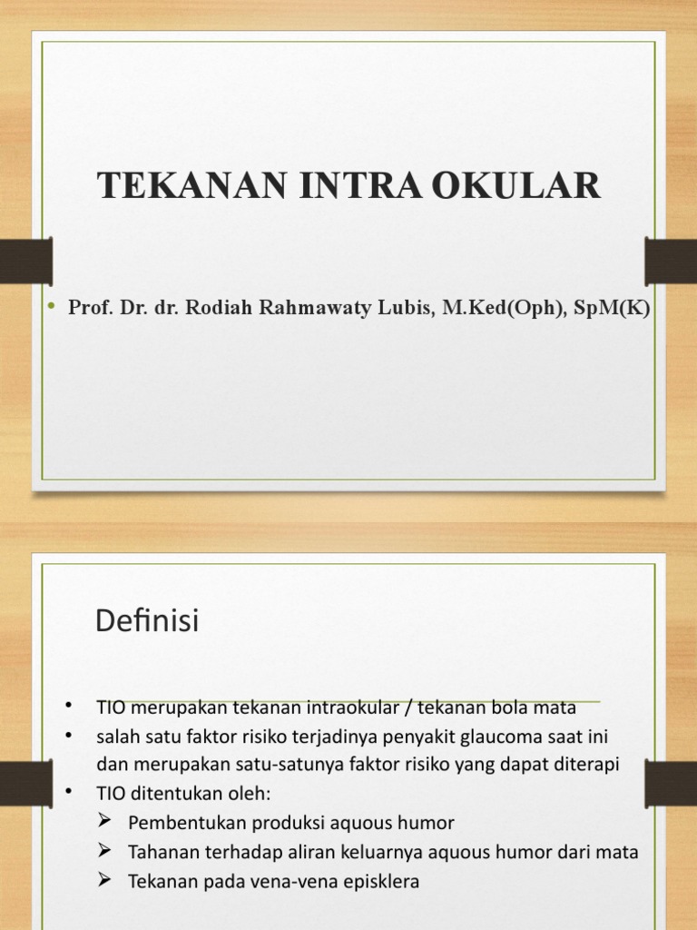 Tekanan Intraokular: Definisi, Faktor, dan Pengukuran | PDF ...