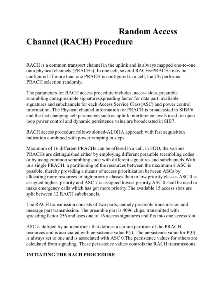 Random Access Channel in 3G | PDF | Networking Standards ...