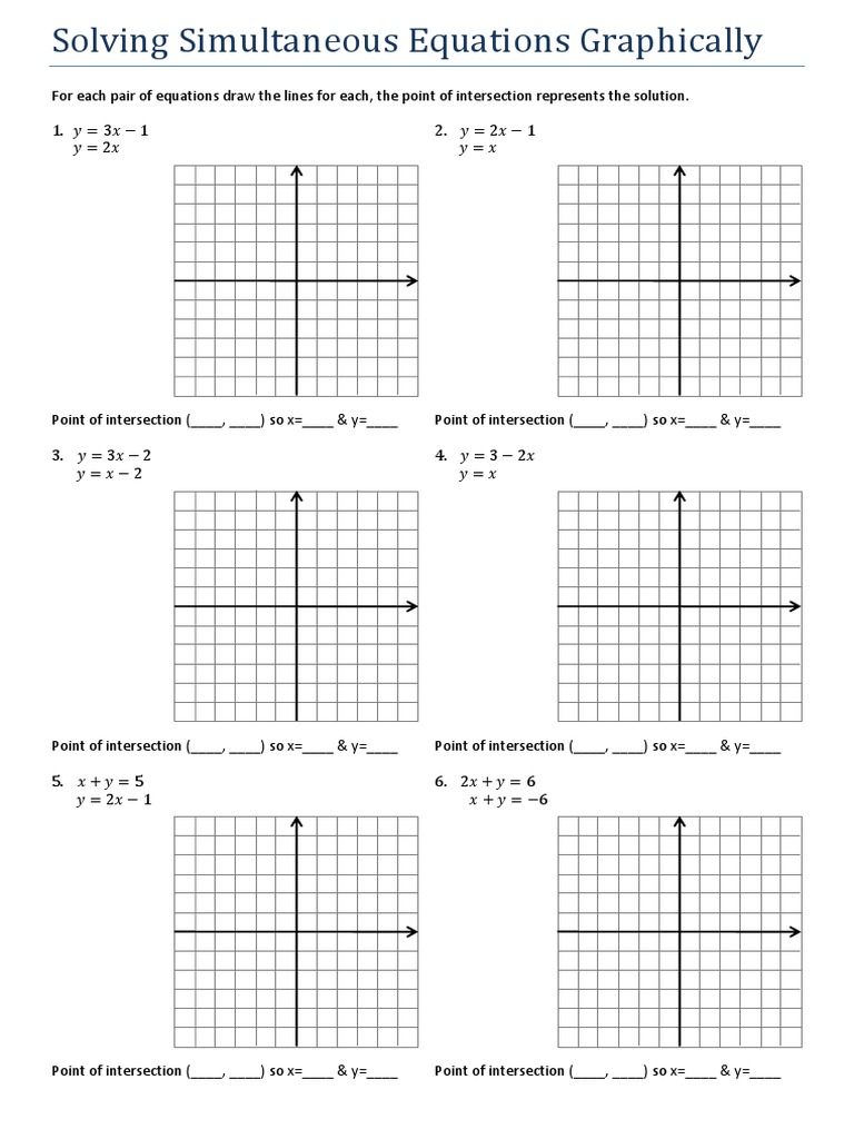 Solving Simultaneous Equations Graphically | PDF Solving Simultaneous Equations Graphically | PDF