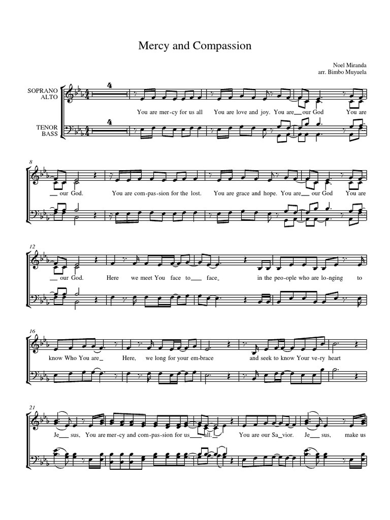Mercy and Compassion Lyrics | PDF | Choral Music | Pitch (Music)