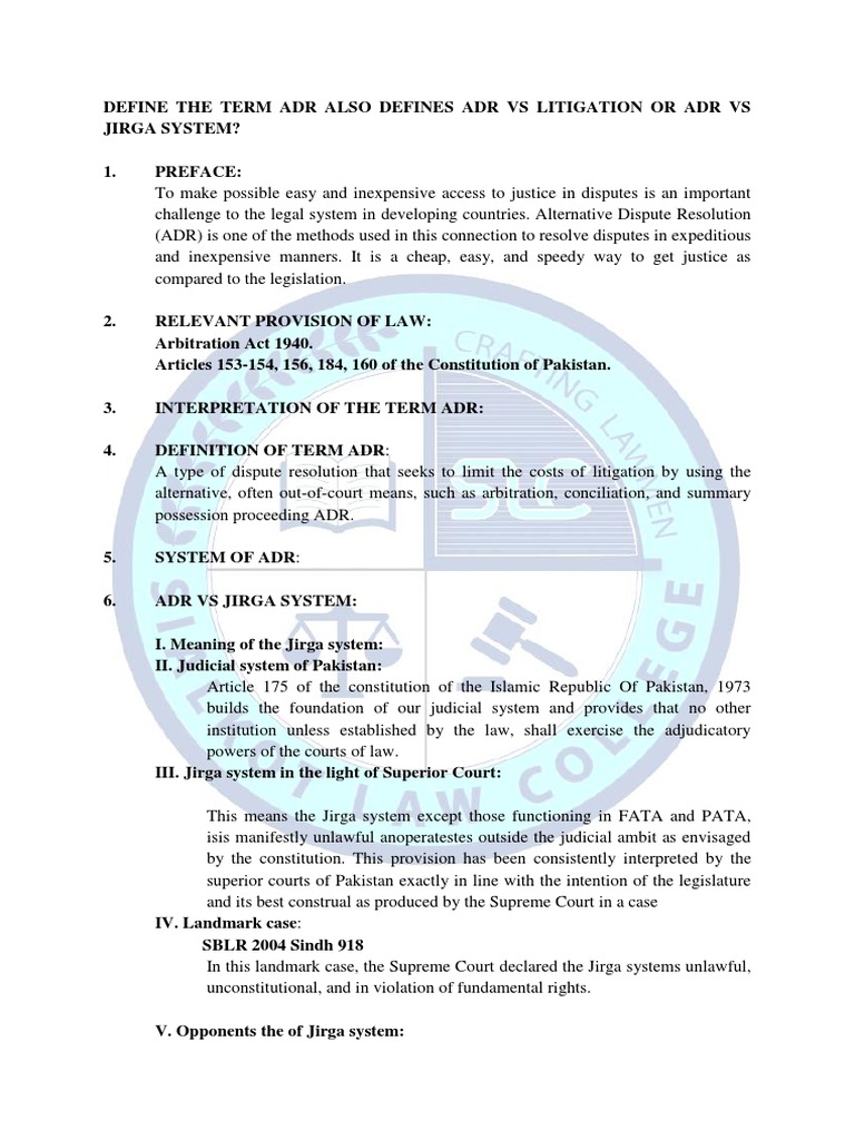 Adr Litigation Download Free Pdf Alternative Dispute Resolution
