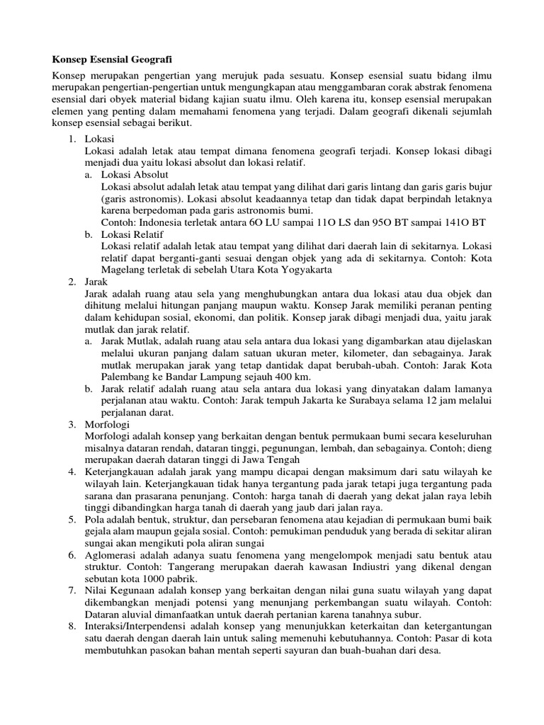 Geo 10 Konsep Esensial Geografi | PDF