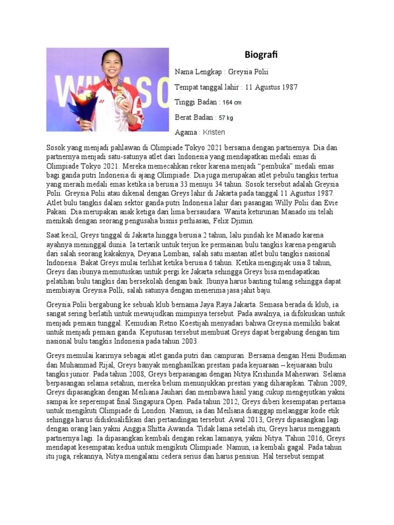 Biografi Gresia Polli | PDF