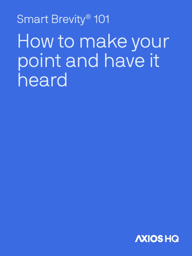 Smart Brevity Checklist-2 | PDF | Communication | Cognitive Science